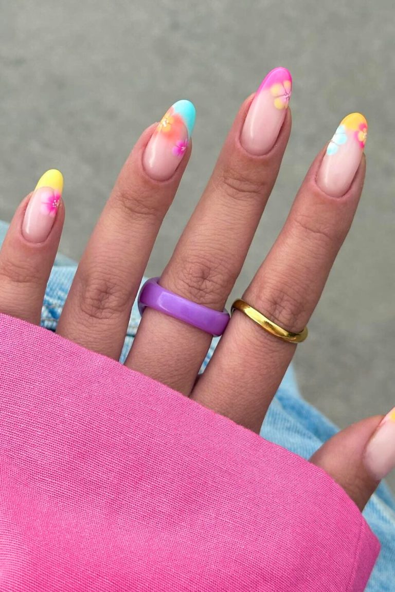 23+ Cute & Trendy Summer French Tip Nail Ideas - Best Status Pics ...