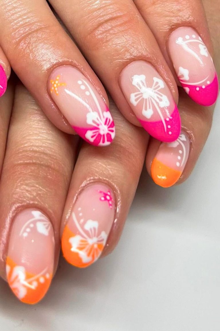 23+ Cute & Trendy Summer French Tip Nail Ideas - Best Status Pics ...