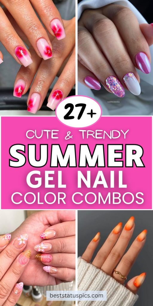 27+ Summer Gel Nail Ideas: Simple Color Combos - Best Status Pics ...