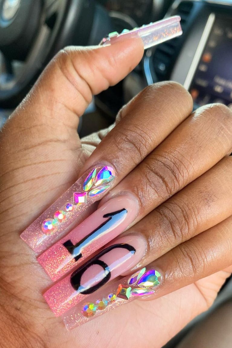 25+ Best Sweet 16 Nail Ideas for 16th Birthday Party - Best Status Pics