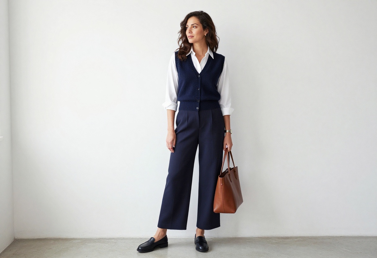 13 Work Vest Outfits for Women with Sharp Layered Looks - Best Status ...